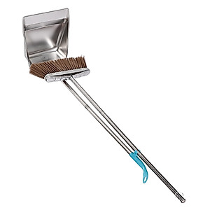 MERRYHAPY 1 Set Stainless Steel Trash Shovel Cleaning Dustpan Commercial Broom and Dustpan Broom Dustpan Hand Broom Garden Dustpan Wide Angle Broom Brooms Convenient Dustpan Kit Silver