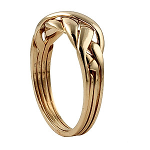 PalmBeach 10K Yellow Gold Braided Puzzle Ring Sizes 5-10 Size 10