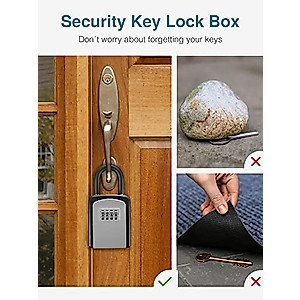 Puroma Key Lock Box, 4-Digit Combination Key Storage Lockbox, Portable Wall Mounted Security Lockbox for Home, Flats, Realtors Garage Spare Keys (1 Pack)