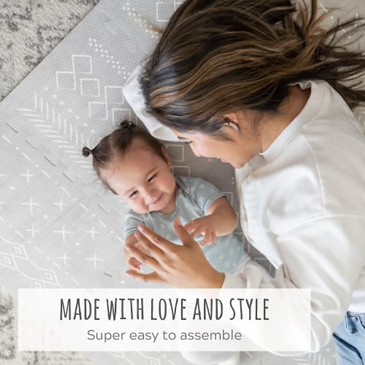 Stylish Baby Play Mat - Soft, Easy to Clean 5.6 x 4 ft. Floor Mat Creates A Safe Play Area for Your Baby Boy or Girl - The Perfect Modern Foam Playmat Fits Nicely with Your Kids Playroom Or Home Decor