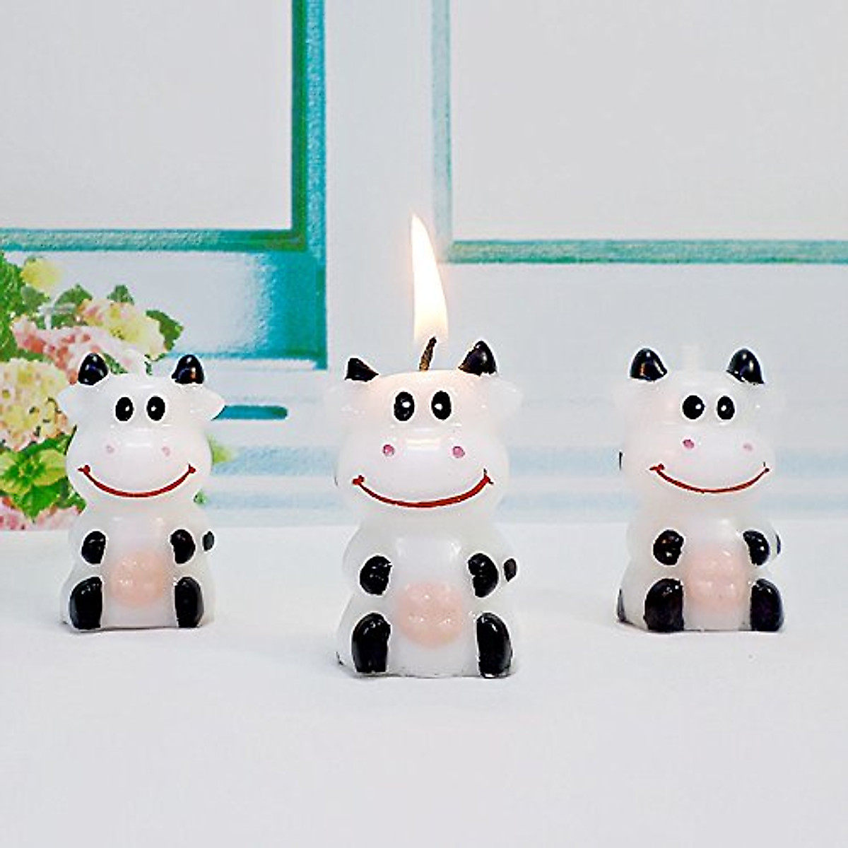 Birthday Candles Gifts Cake Decorations Cute Cartoon Animal Party Decorations for Birthday Party (Little Cow)