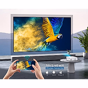 Projector for iPhone, ARTSEA 15000L 4K HD Projector Native 1080P 5G WiFi 2023 Upgrade Indoor Outdoor Video Projector with 100Inch Projection Screen, Movie Home Projector for TV Stick/PS4/Android/iOS