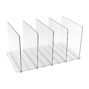 Jaeskeclip 5pcs Purse Organizer for Closet, Acrylic Shelf Dividers Closet Organization, Adjustable Clear Handbag Separator Storage Organizer Stable, for Bookshelves, Clothes, Kitchenware(Transparent)