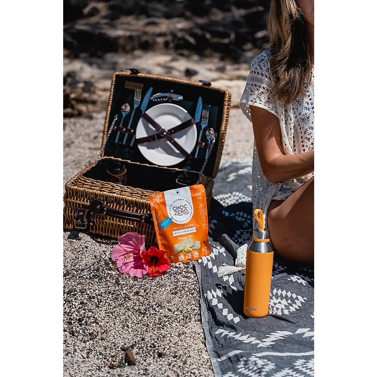 Cool Gear Stainless Steel Double Walled Vacuum Insulated Tyler Water Bottle, with Threaded Loop Lid, 17 Ounce (2 Pack) - Blue/Orange