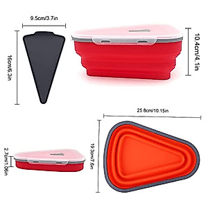 Extendable Pizza Slice Container Reusable Storage with 5 Microwavable Serving Trays BPA Free, Microwave & Dishwasher Safe Leftover to Organize Save Space, Red, Medium