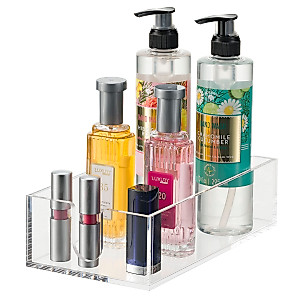 BloominGoods Guest Towel Napkin Holder For Bathroom Or Kitchen - Clear Acrylic Hand Towel Storage Tray - Classic Rectangle Napkin Holder For Table, Dining table.