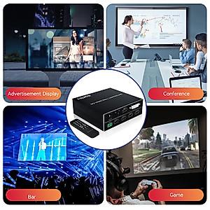 FENIXFIT 2x2 Video Wall Controller HDMI & DVI Support 4K Input 2x1, 1x2, 1x3, 3x1, 1x4, 4x1 Supports 180 Degree Rotate IR Remote & RS232 Control 1080P Output 60Hz LED Video Wall Controller Processor