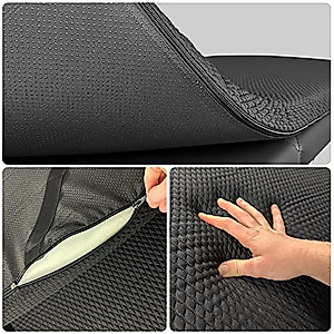 XOLLOZ Lash Bed Topper | Comfortable Mattress Topper for Lash Extension Table - with Four Corner Straps & Anti-Slip Bottom (Black)