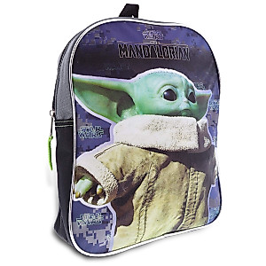 Fast Forward Star Wars"The Child" Baby Yoda 11" Half Moon Backpack Standard, Gray