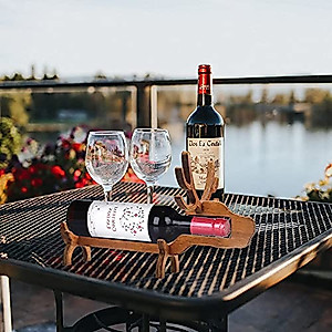 Wooden Wine Rack 3D Animal Bottle Holder Stand Removed Home Kitchen Tabletop Decor Display Creative Gifts for Wine Lovers Deer Shaped