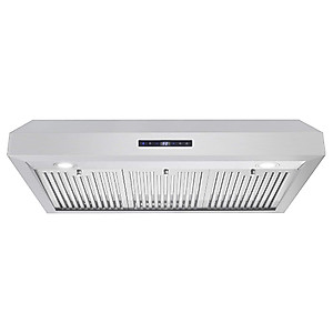 COSMO UMC36 36 in. Ducted Under Cabinet Stainless Steel Range Hood with LED Light, 380 CFM, Permanent Filter, 36 inch