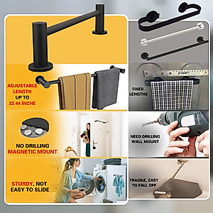 ULIBERMAGNET Magnetic Towel Holder, Magnetic Towel Bar Holder with Adjustable Length, Non-Slip Magnetic Towel Rod Rack for Refrigerator, Oven, Dishwasher, Laundry (2 Pack)