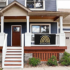 Childhood Cancer Awareness Month in September We Wear Gold Yard Banner Backdrop Party Photography Background Birthday Backdrops Decor Small