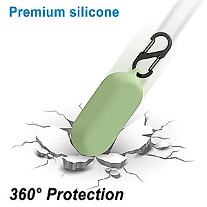 Geiomoo Silicone Case Compatible with Sony WF-C500, Protective Cover with Carabiner (Luminous Green)