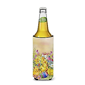 Caroline's Treasures Easter Chicks and Eggs Michelob Ultra Koozies for Slim Cans, Multicolor