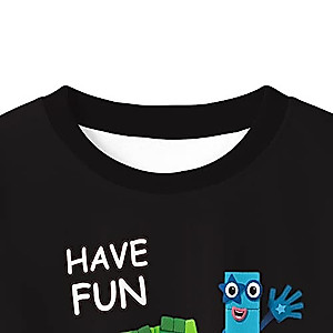 Difforever Boys Numbers Cartoon Short Shirts and Pants Sets Kids Girls Cartoon Home Daily Playwear Causal Wear for 4-8 Years