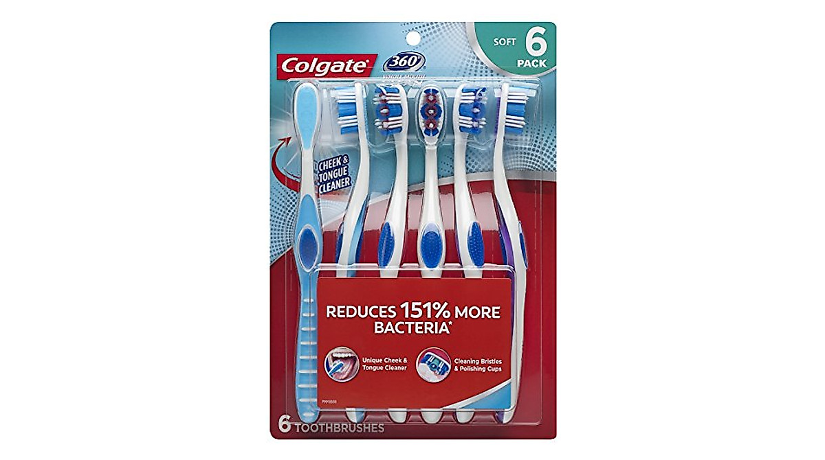 Colgate 360° Toothbrush with Tongue & Cheek Cleaner - Soft Bristles