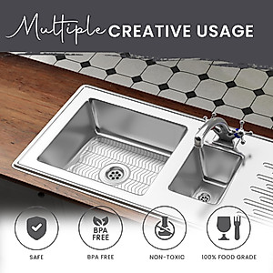 DecorRack Sink Protector for Kitchen Sink, 12 x 11 inches, Kitchen Sink Dish Mat, Protect Sink from Stains, Damage, Scratches, Dishwasher Safe Sink Grid (1 Pack)