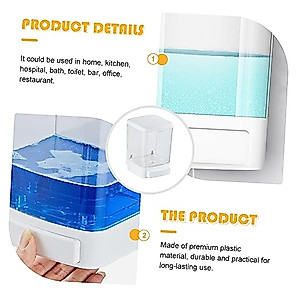 BETOOKY Manual Soap Dispenser Foams Soap Dispenser Push- Style Dispenser Liquid Soap Holder Wall Mounted Hand Wash Wall Holder Hotel Soap Dispenser Handwashing Fluid White Plastic Shampoo