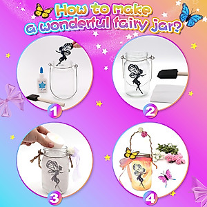 Alritz Fairy Lantern Craft Kit - Christmas Gifts for Kids Girls - Remote Control Mason Jar Night Light - DIY Garden Decorations Art Project Ornaments, Creative Activities Birthday Ages 4 5 6 7 8 9+