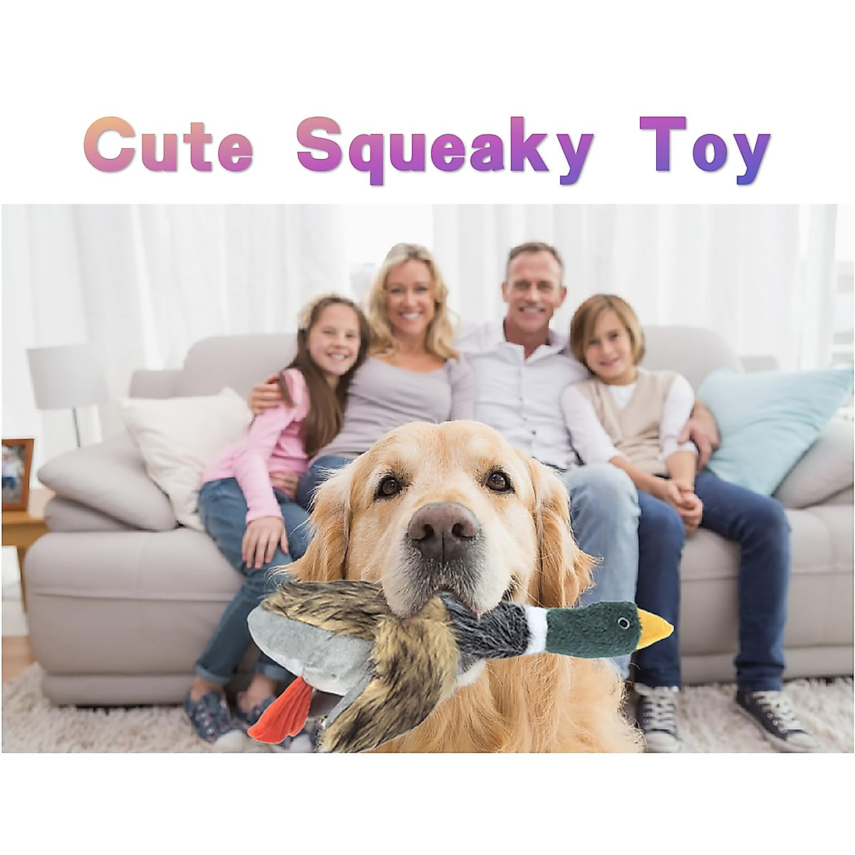 GOMUHE Dog Squeaky Toys, Plush Mallard Duck & Octopus Dog Toys Dogs, Plush Large Dog Toys, 16 Inch （2 Pack）