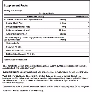 Swanson Krill Oil & Curcumin 60 Sgels