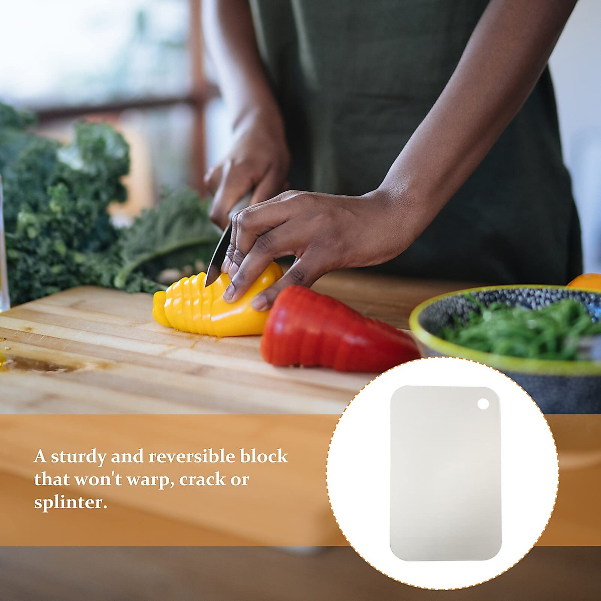 Cabilock Stainless Steel Cutting Board for Baby Food Meat Cheese Fruit Vegetables Metal Kitchen Chopping Board Heavy Duty Kitchen Butcher Block