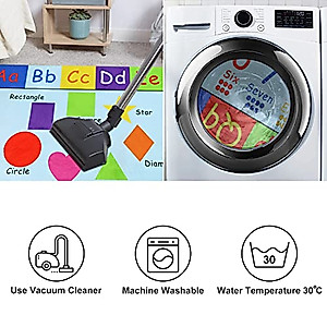 Moespace Educational ABC Kids Rug for Playroom,3x5 ft Numbers and Graphics Learning Area Rug Washable Children Play Carpet Non-Slip Baby Nursery Rug for Bedroom Classroom