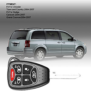 Car Keyless Entry Remote Keys Replacement fit for Chrysler Town and Country Dodge Caravan/Grand Caravan 2004 2005 2006 2007 (P/N: M3N5WY72XX) Set of 2
