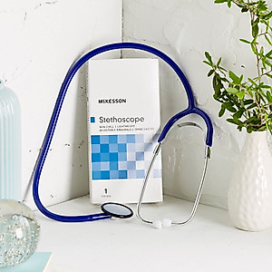 McKesson Stethoscope, Lightweight, Single Head, Diaphragm Only, Adjustable Binaurals, Royal Blue, 21 in, 1 Count