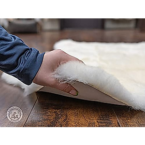 Genuine Natural Sheepskin Rug White 2 x 3 ft. Soft Premium Quality Bedside Rug Chair Seat Cover Rug Throw