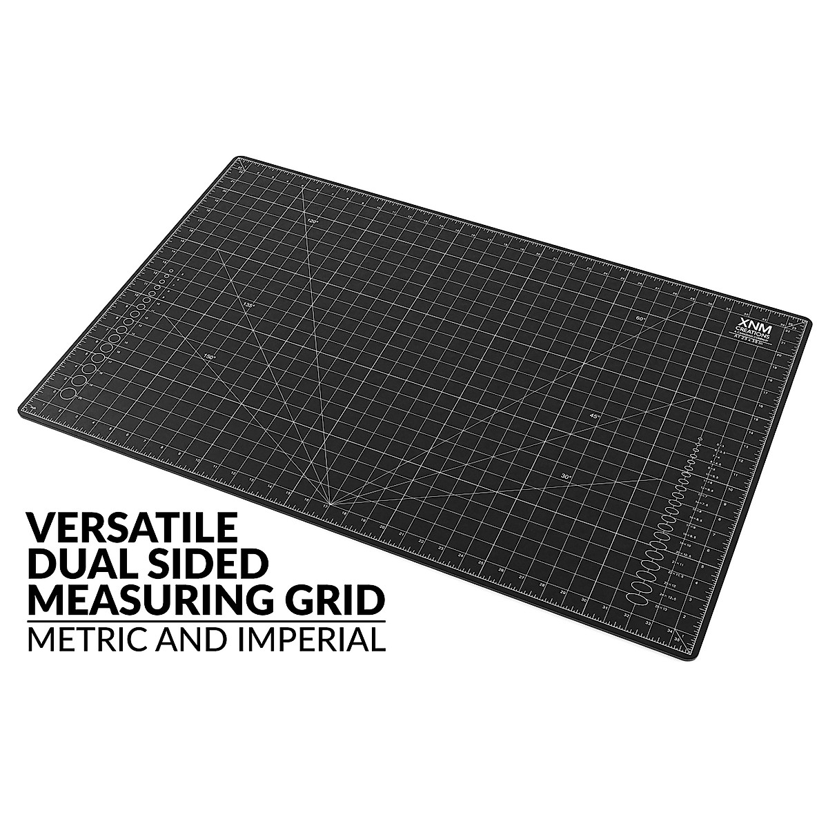 XNM Creations Premium Self Healing Cutting Mat - 24 Inches by 36 inches - A1, 3 Layer Quality PVC Construction - Dual Sided, Imperial and Metric Grid Lines - Perfect for Cutting, Sewing, and Crafts