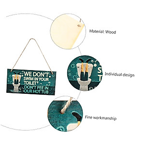 STOBOK 3pcs Bathroom Wall Wooden Sign Bathroom Signs for Door Wood Decor Christmas Decor Bathroom Funny Sign Bathroom Decor Funny Pool Sign Bathroom Wall Sign Bathroom Hanging Pendant