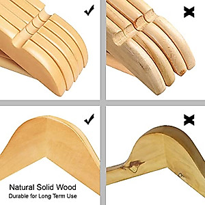 Niza Wooden Hangers 20 Pack Wood Coat Hangers for Closet Premium Quality Heavy-Duty Hangers Wood Hangers for Coat Suit Hangers Clothes Hanger with 360° Rotation Hook