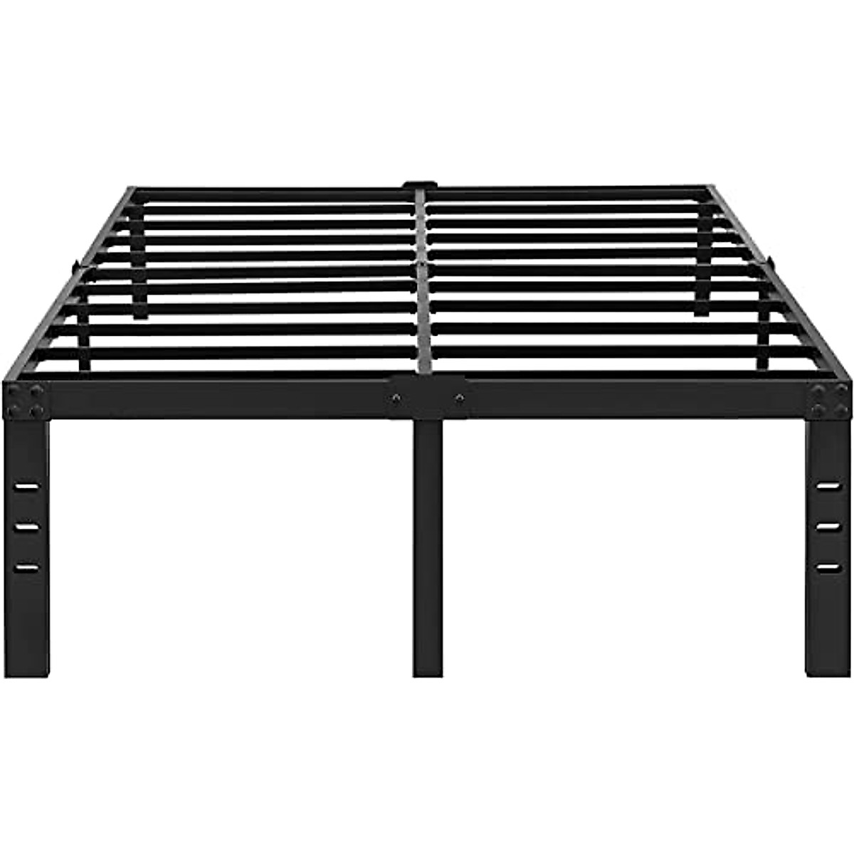 LIJQCI King Size Bed Frame, 18 Inch King Bed Frame No Box Spring Needed, Metal Platform Heavy Duty Mattress Foundation Steel Slat Support 3000 lbs, Easy Assemble, Non Slip, Noise Free, Black