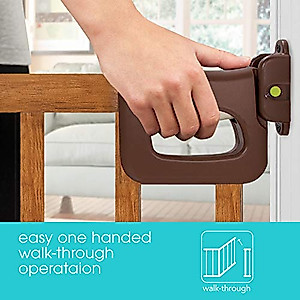 Summer Infant Deluxe Stairway Simple to Secure Wood Gate, 32” Tall Fits Openings up to 30” to 48” Wide Baby and Pet Gate for Hallways, Doorways and Stairways, Oak