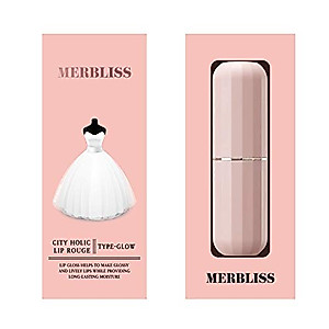 MERBLISS City Holic Lip Glow (#02 Madrid Coral) Daily Tinted Lip Balm Moisturizing Lip Care, Essential Oil, Vitamin E and C for Glossy and Smoother Lips, Soft Buttery Texture