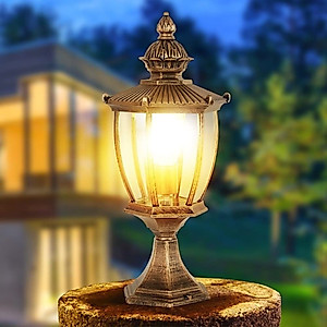 MODEBHD 45cm, Pillar Lamp European-Style Simplicity Waterproof Antirust Aluminum Column Lamp Outdoor LED Post Light Garage Pavilion Courtyard Courtyard Lighting Traditional Landscape Lighting
