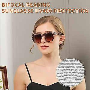 LADEESSE Bifocal Sunglasses For Women Oversized Retro Reading Sunglasses 3 Pack UV400 Sun Readers Glasses +2.0