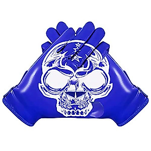 Glorious Traders American Football Gloves, Adult Football Gloves Men & Women's - Ultimate Performance Booster Football Gloves Adult with Super Perfect fit & Sticky Grip. (Blue, Small)