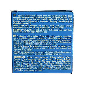 Barbero Grooming Vegetal Shea Butter Shaving Soap Cedarwood 2 oz / 56 g