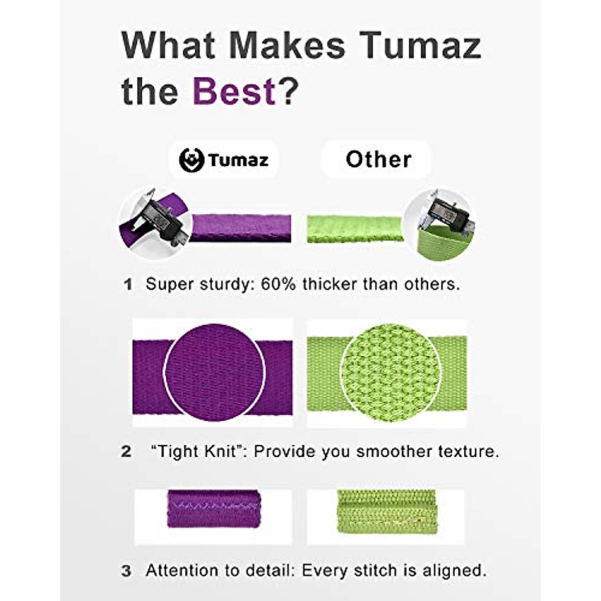 Tumaz Yoga Mat Strap [MAT NOT Included] (2 Sizes) with Extra Thick & Comfy Delicate Texture, Adjustable Yoga Mat Carrier