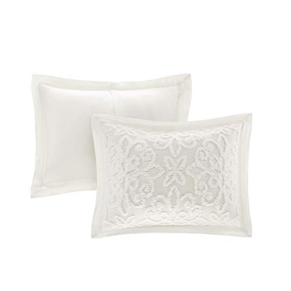 Madison Park Chenille Tufted 100% Cotton Quilt All Season, Lightweight, Breathable Coverlet Bedspread Bedding Set, Matching Shams, Oversized King/Cal King(120"x118"), Sabrina, Off White