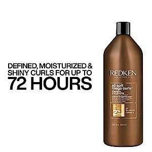 REDKEN All Soft Mega Curls Shampoo | For Extremely Dry Hair | Sulfate Free Shampoo | For Curly & Coily Hair | Nourishes & Softens Severely Dry Hair | With Aloe Vera