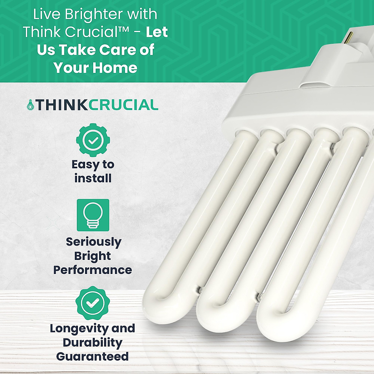 Think Crucial 4X Grow Bulb Compatible with Miracle-GRO AeroGarden B Grow Bulb, Part # 970904-0200,100340 & Models AeroGarden 3,3SL,3 Elite,6,7,Chef in A Box,Chef in A Box Elite (4 Pack)