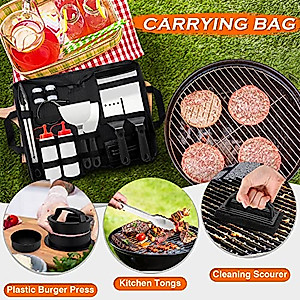 Joyfair Griddle Accessories Kit, 27Pcs Stainless Steel Griddle Accessory Grill Tools Set for Outdoor BBQ Flat Top, Included Metal Spatulas, Scraper, Storage Bag, Heat Resistant & Dishwasher Safe
