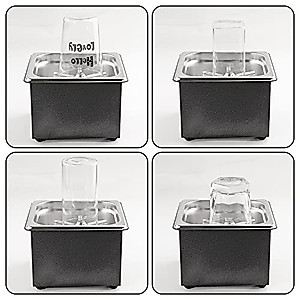 YBB Steaming Pitcher Rinser, Glass Cleaning Rinser for Bar Cafe Pan Dimensions Rinser with Base (7.1" x 6.7" x 4.7") (Silver)