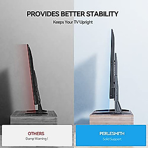 PERLESMITH Universal Table Top TV Stand for 22 - 65 Inch Flat Screen, LCD TVs Premium Height Adjustable Leg Stand Holds up to 110lbs, VESA up to 800x500mm