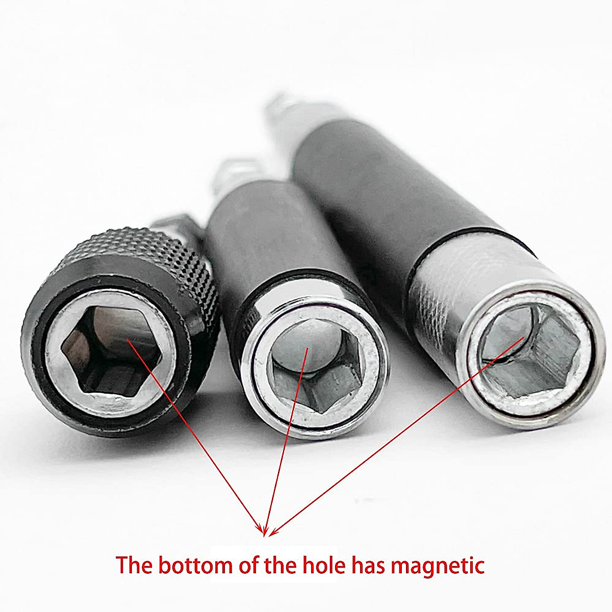 Saipe Magnetic Screw Drive Guide Drill Bit Tip Holder Screwdriver Bit Holder Drill Bit Extension Bar Drill Screw Adapter with 1/4 Inch Hex Shank, Set of 3