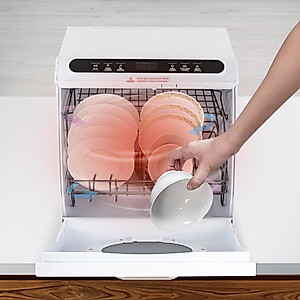 Countertop Dishwasher, Portable compactDishwasher with 7L Built-in Water Tank, No Hookup Needed, 5 Programs, 360° Dual Spray, Air-Dry Function, Mini Dishwasher for Apartments & RV combo travel